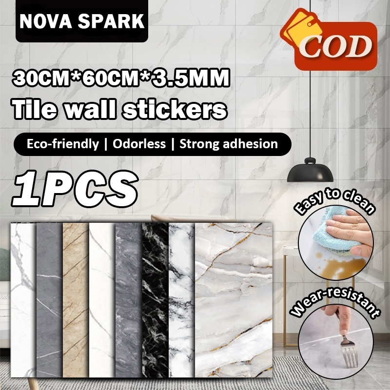 30x60cm DIY Marble Wall Tile Paper Kitchen Wall StickerStickers Living ...