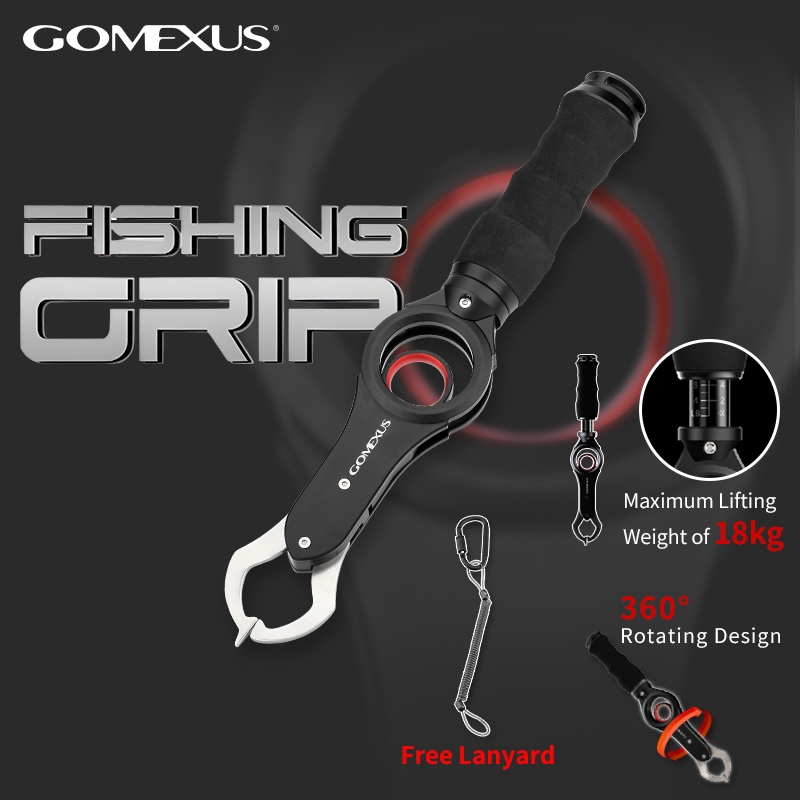 Gomexus Fishing Gripper Aluminum Fish Grip Fish Tackle Lip Grip Holder ...