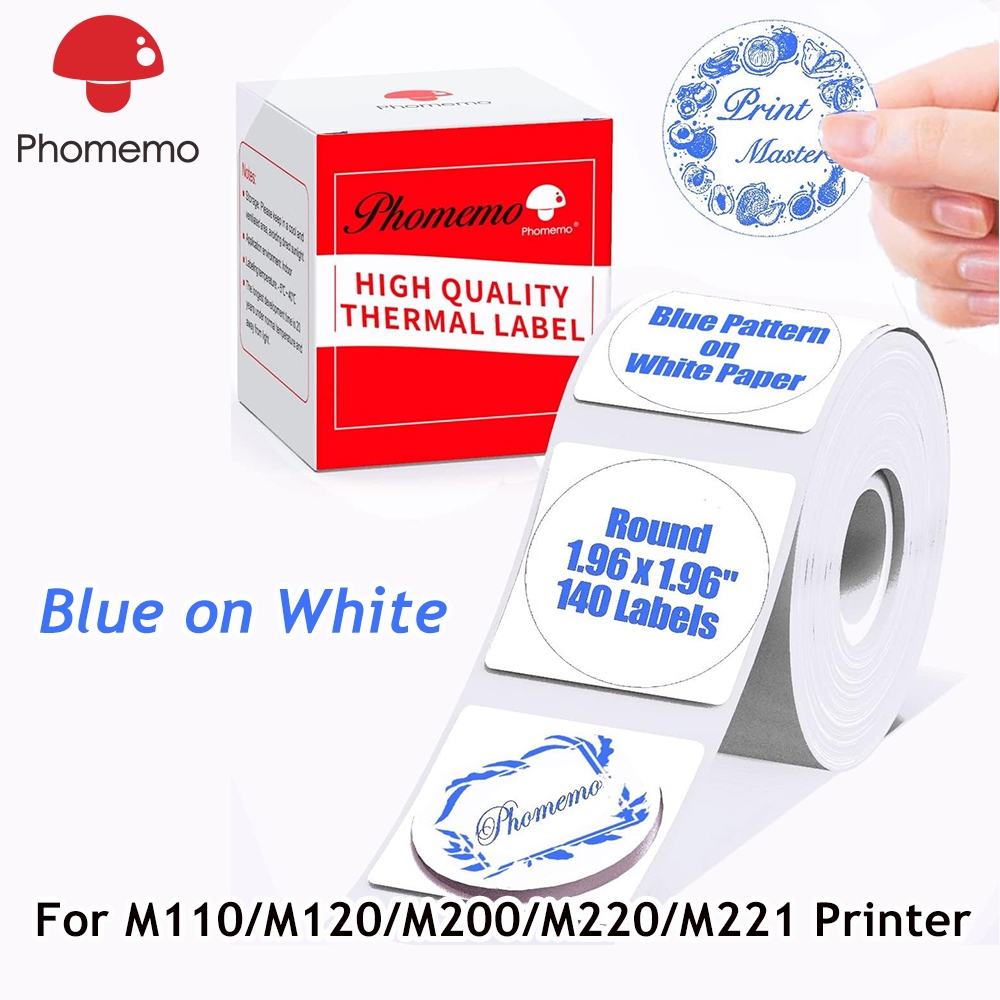 Phomemo Round Label Sticker For M110/120/200/220/221/241BT/D520 - Blue ...