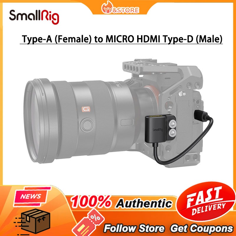 Smallrig Ultra Slim 4K HDMI Adapter Cable HDMI Type-A (Female) to MICRO ...