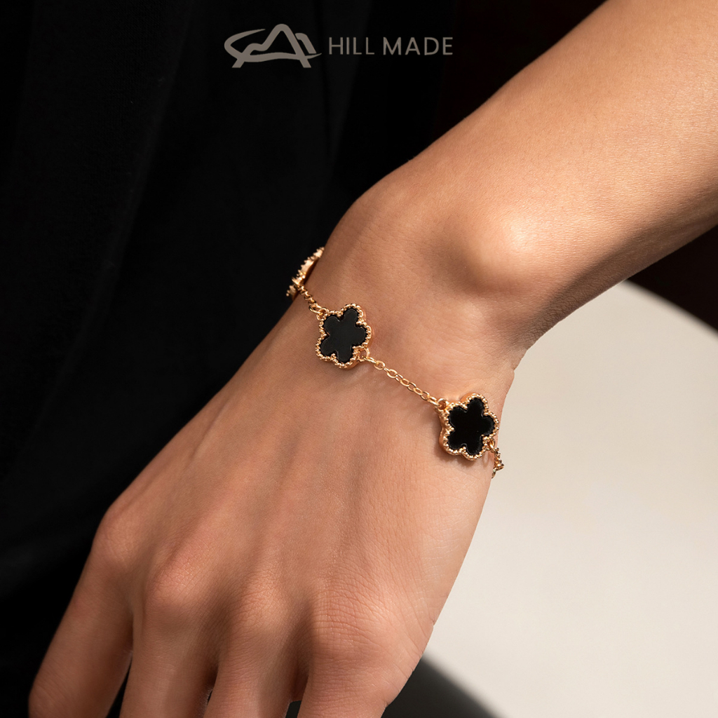 Gold-Plated Five Leaf Flower Chain Bracelet/Hip-Hop Elegant Daily Dress ...