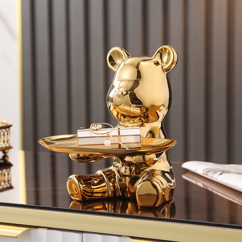 Living Room Entrance Violent Bear Key Storage Tray Coffee Table ...