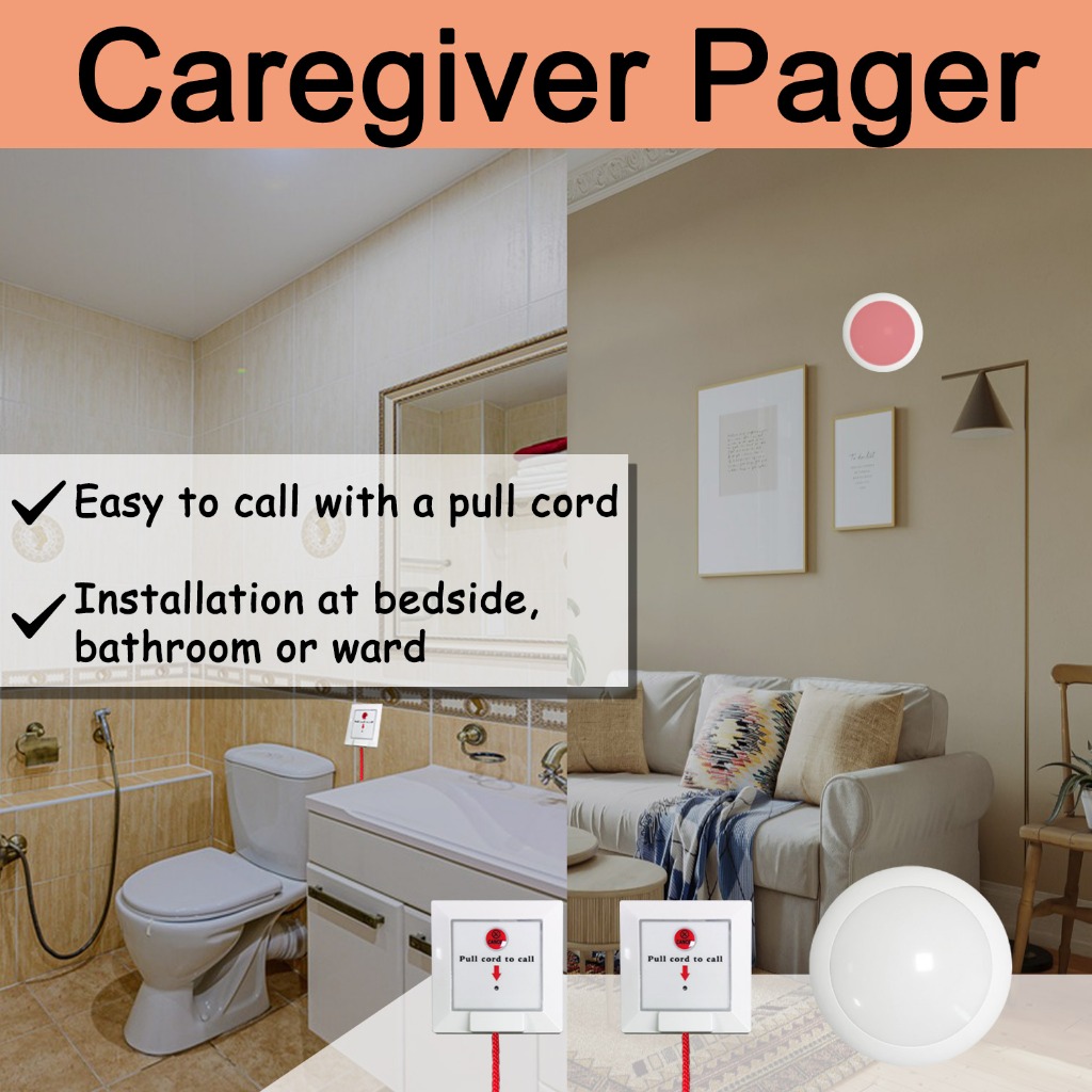 SOS Button Elderly Nurse Calling System Caregiver Call Bell for Patient ...