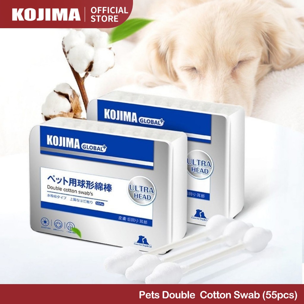 KOJIMA Cotton Nose Cleaning Buds Pet Cotton Swab For Cats Dogs (55 Pcs ...