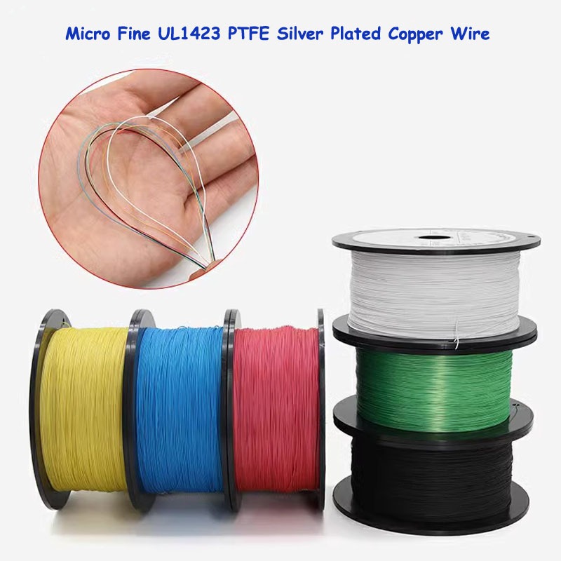 PTFE Silver Plated Copper Wire 38/36/34/30/28/26 AWG Micro Fine UL1423 ...