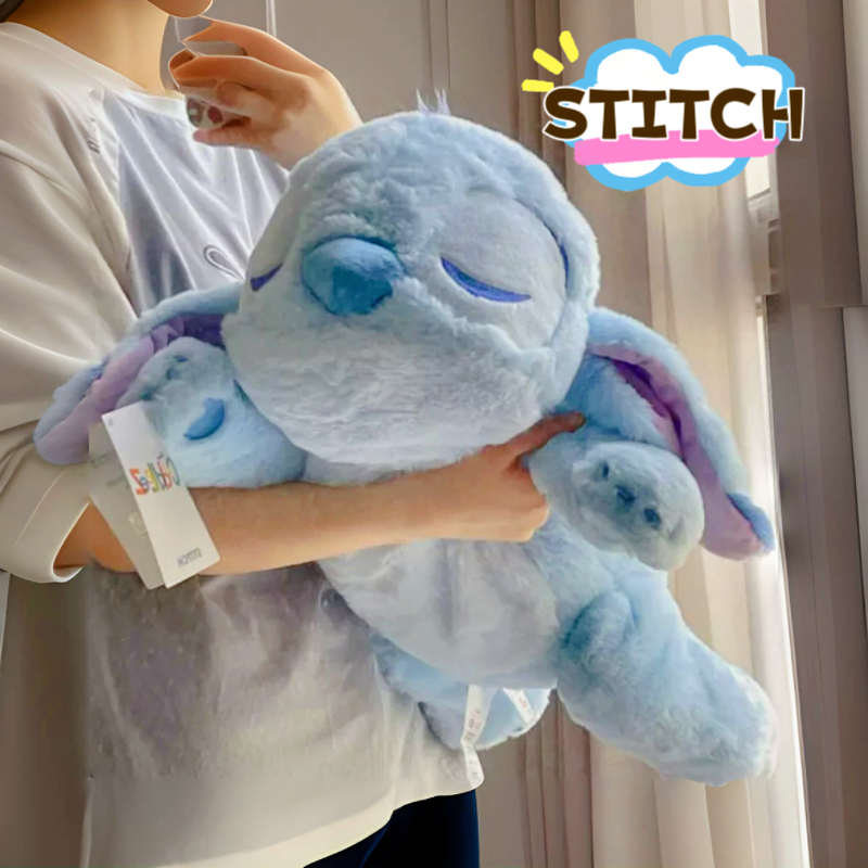 Fluffy lying sleepy Stitch plushie pillow Cute Stitch stuffed doll Soft toy doll Birthday Gift ...