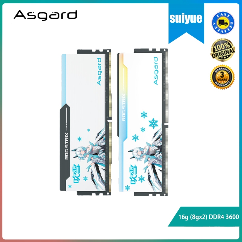 Asgard Blows Snow 16g (8gx2) DDR4 3600 Desktop Memory Module RGB Light ...