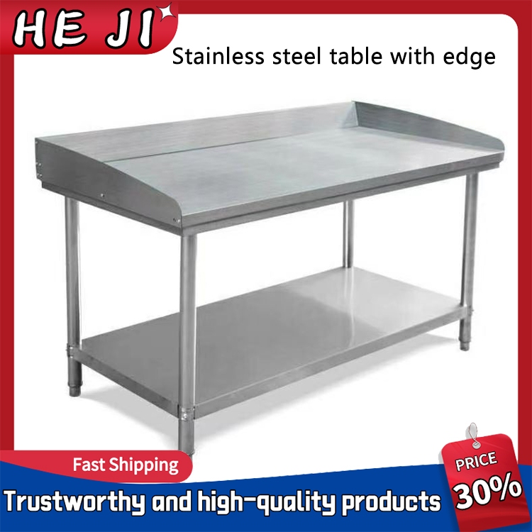 304 Stainless steel table kitchen double decker table high-capacity ...