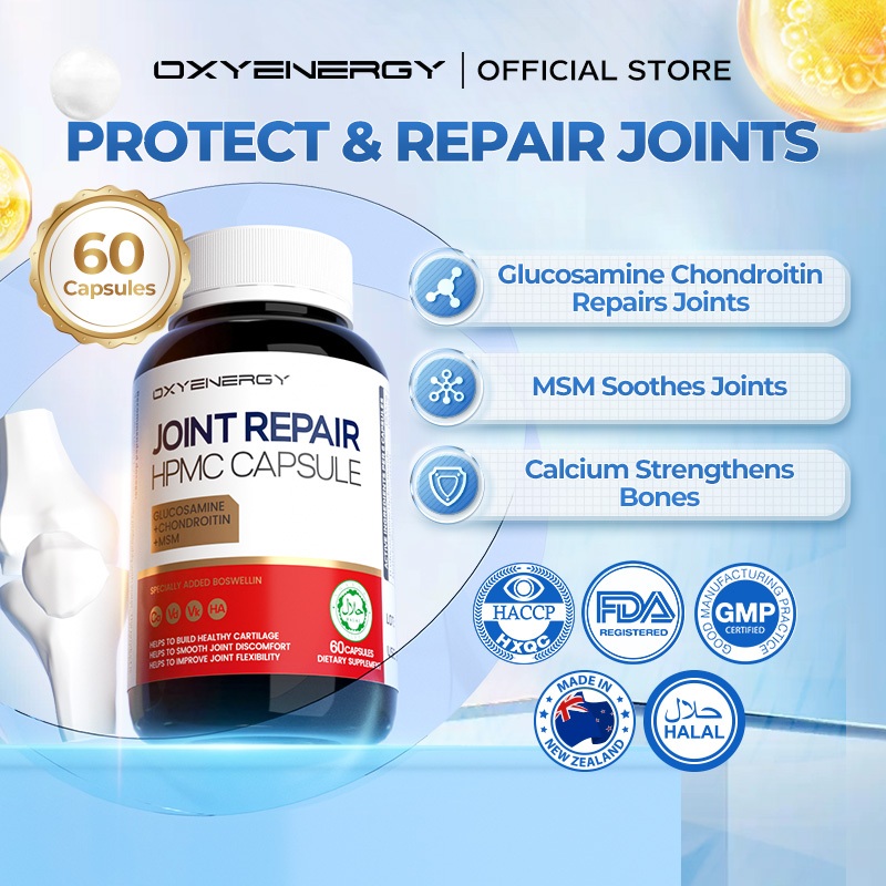 Oxyenergy Glucosamine Chondroitin Joint Repair Nourish, Soothe, Supplement Calcium Protect ...