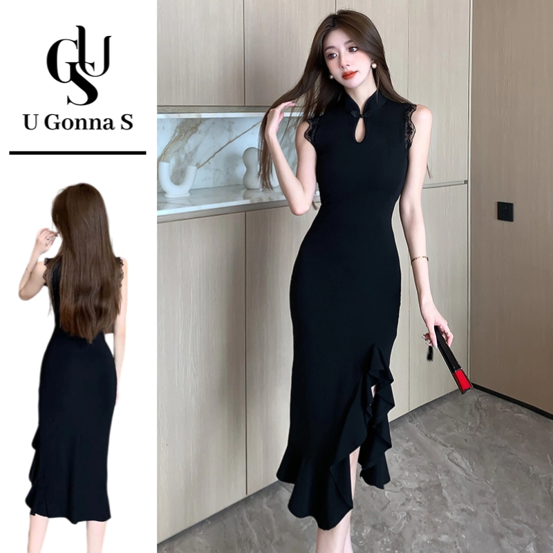 U Gonna S Long Dress Cheongsam 2024 Modern for Women Sleeveless Bodycon ...