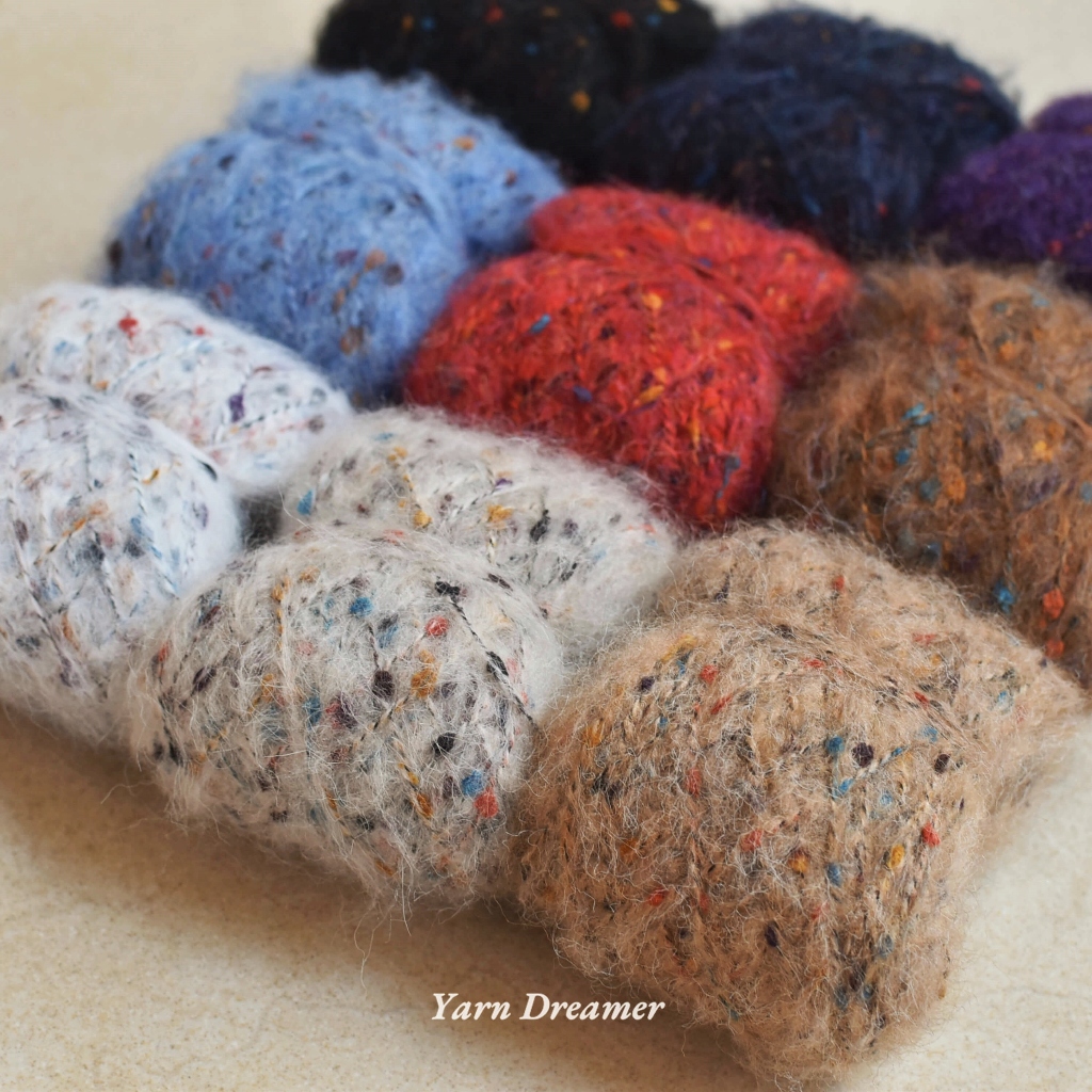 Benang kait Mohair Yarn Crochet Wool Yarn fluffy yarn Knitting Yarn ...