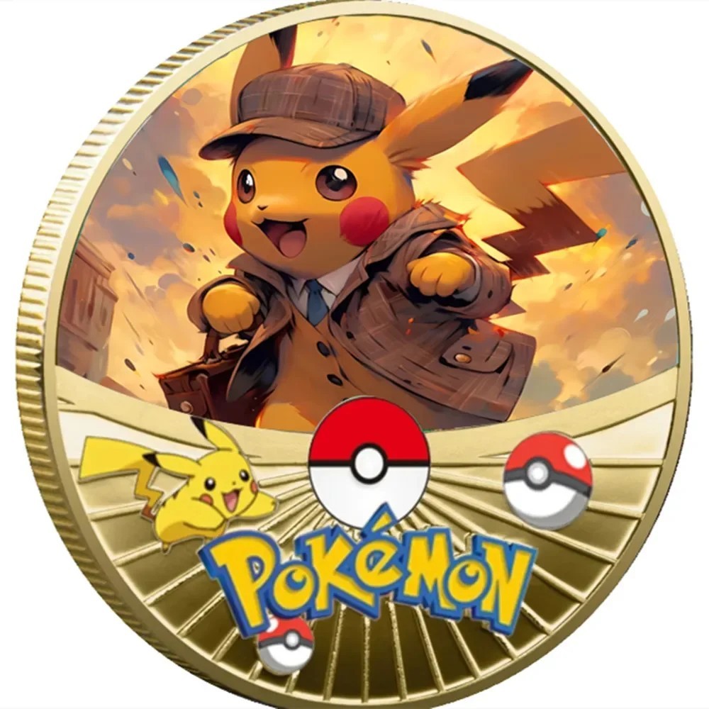 Pokemon Gold Coin Metal Set Pikachu Charizard Commemorative Anime Baby ...