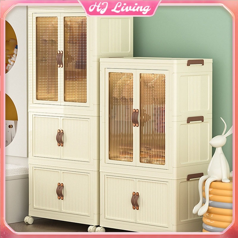 Almari Baju Portable Kids Closet Children's Wardrobe Collapsible Large ...