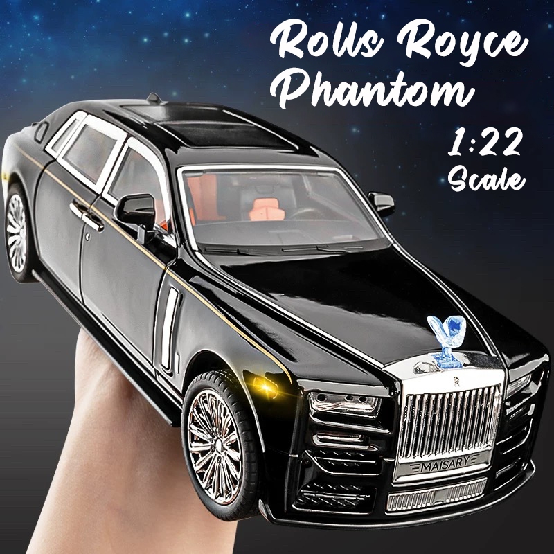 1:22 Scale Rolls Royce Phantom Alloy Car model Die cast Car Sound Light ...