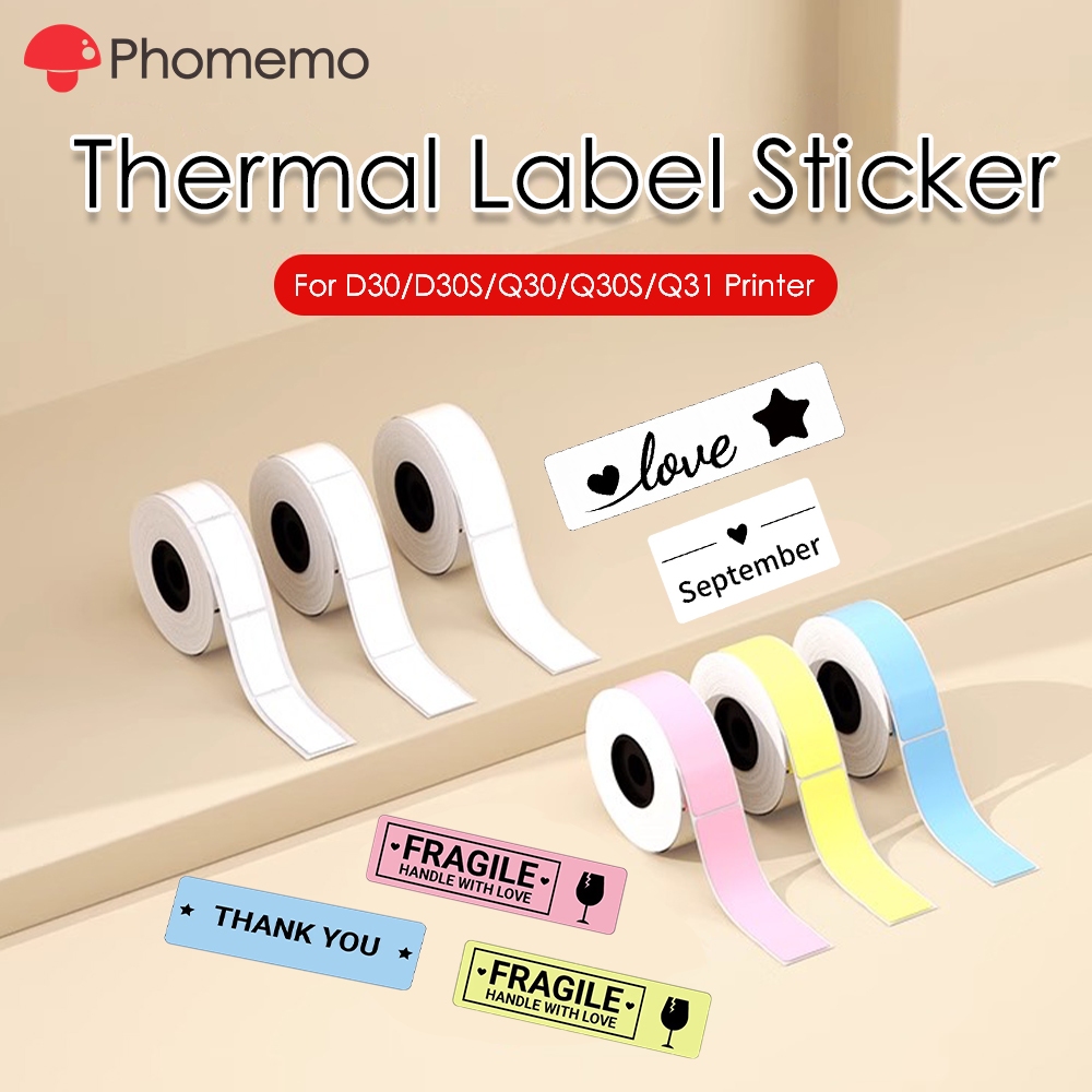 Phomemo Thermal Label Sticker For D30/D30S/Q30/Q30S/Q31 - White (3 ...