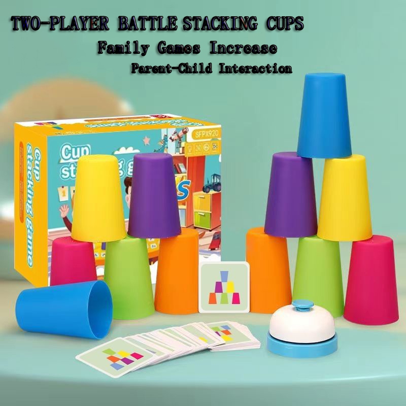 2-Player Stacking Cup Thinking Training Game Parent-Child Interactive ...