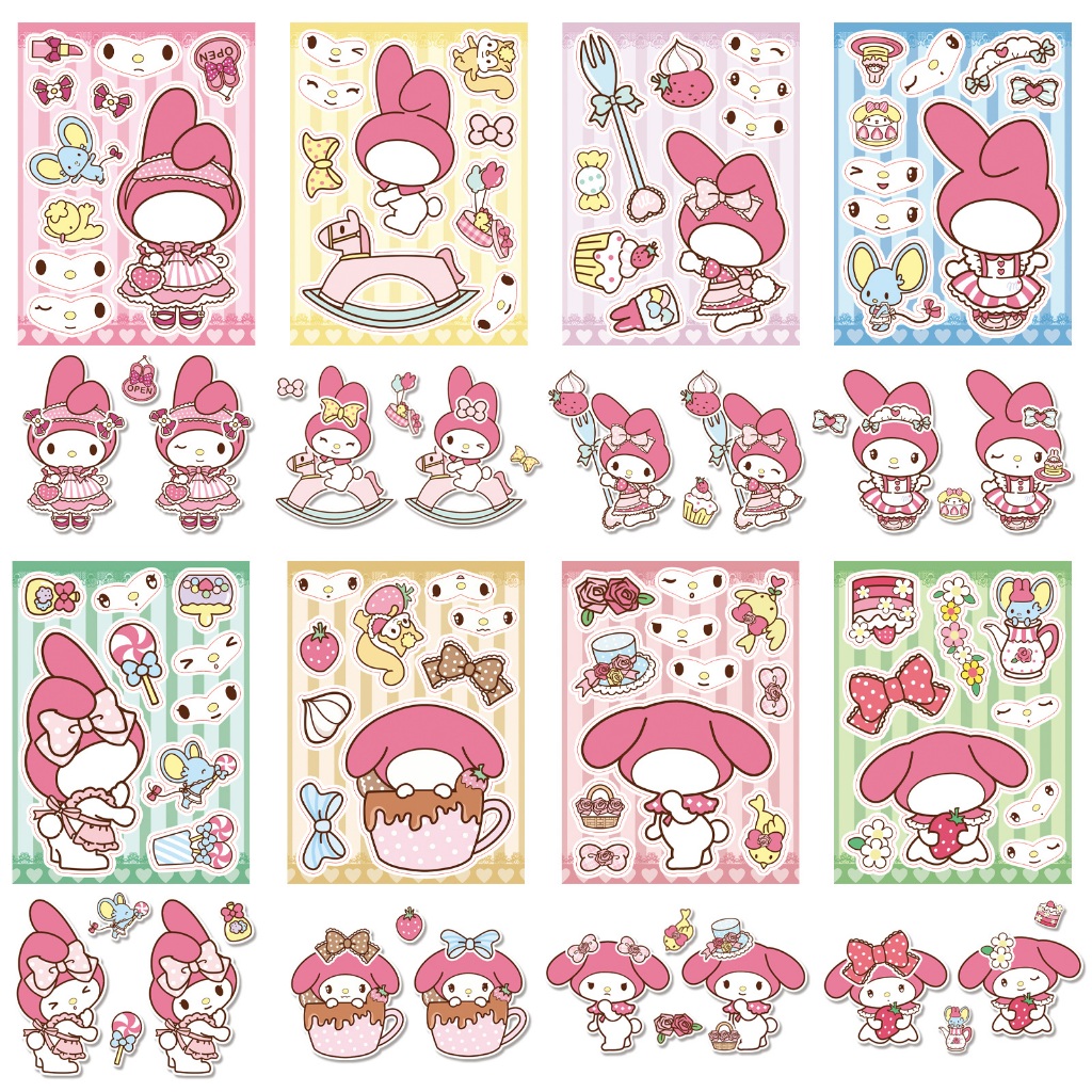 8 Sheets Make A Face Original Melody Stickers For Girls Boys DIY ...