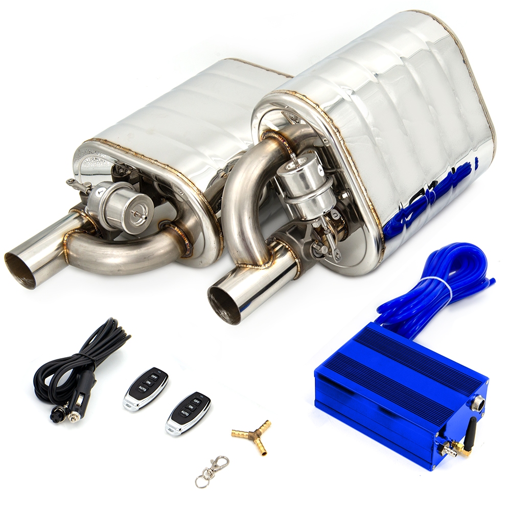 Universal 51/63/76MM Car Exhaust System Exhaust Muffler With Wireless ...