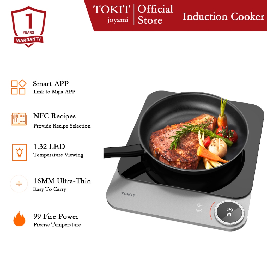 TOKIT Smart Induction Cooker 20mm Ultra-Thin Size 1.32 Inch OLED Smart ...