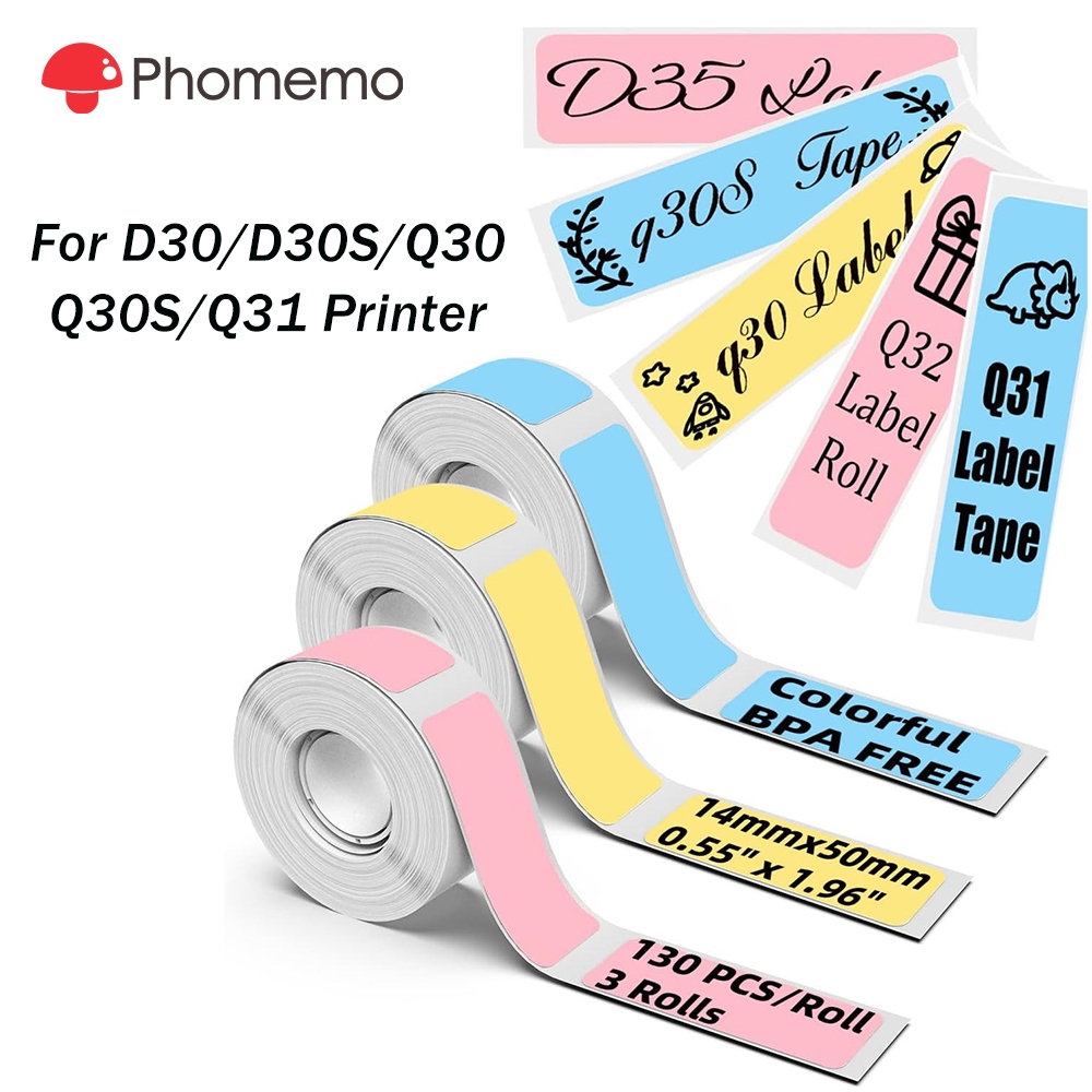 Phomemo Colour Label Sticker For D30/D30S/Q30/Q30S/Q31 Printer (3 Rolls ...