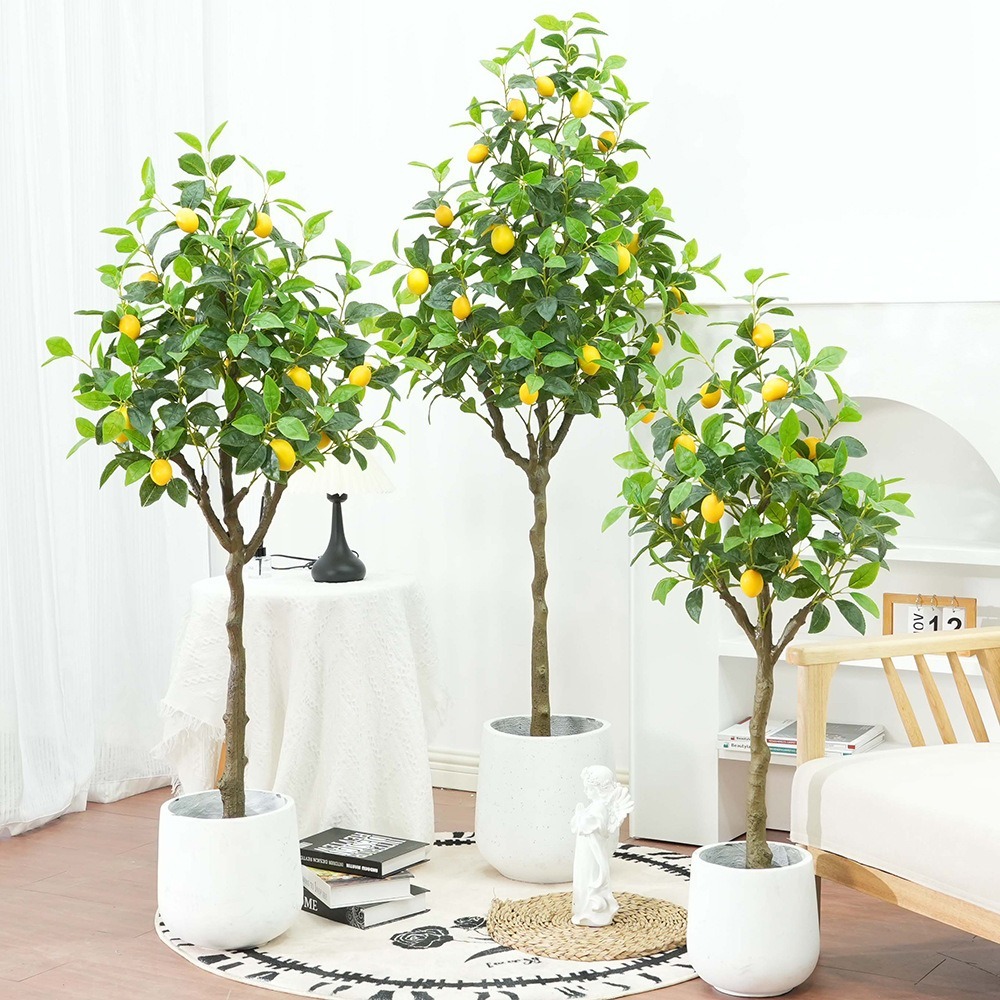 Artificial Tree, lemon tree (Height 5.0FT/150CM), Nearly Natural for ...