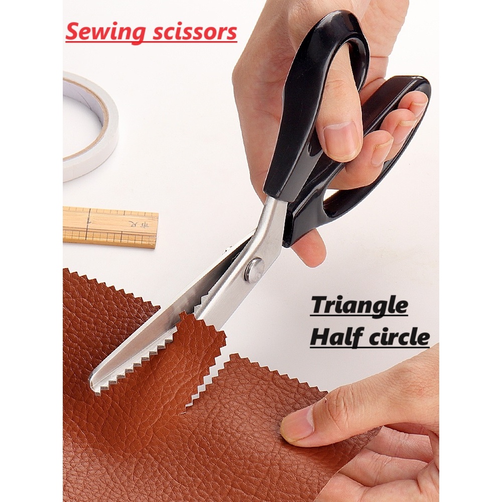 Sewing scissors Dressmaking Shear DIY Tool Pinking Scissor Leather ...