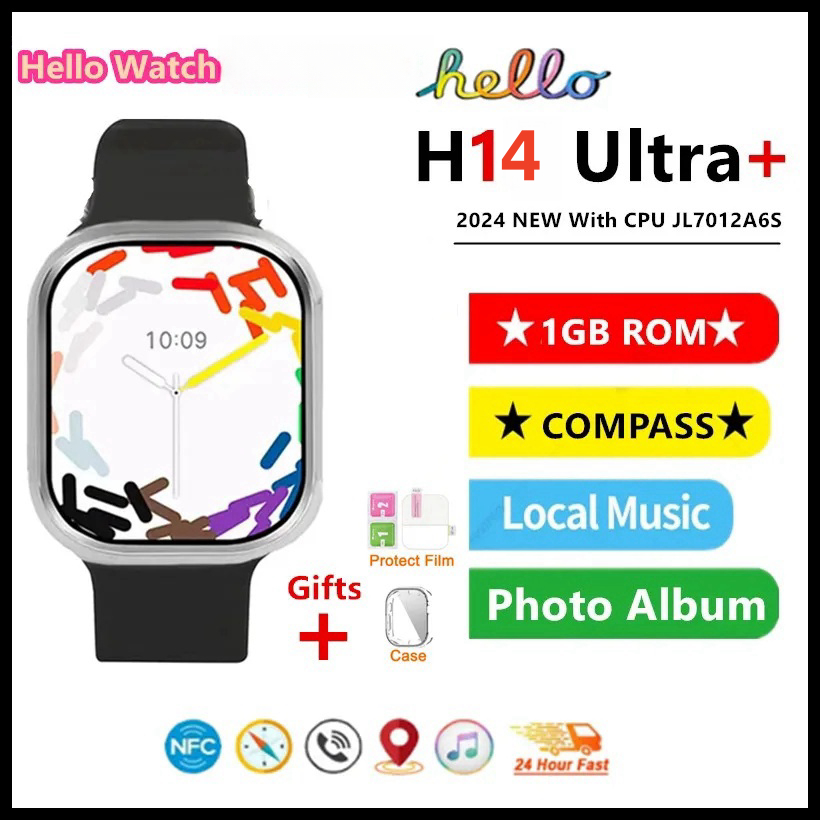 2024New Hello Watch H14 Ultra Plus Smart Watch Compass NFC 1GB ROM ...