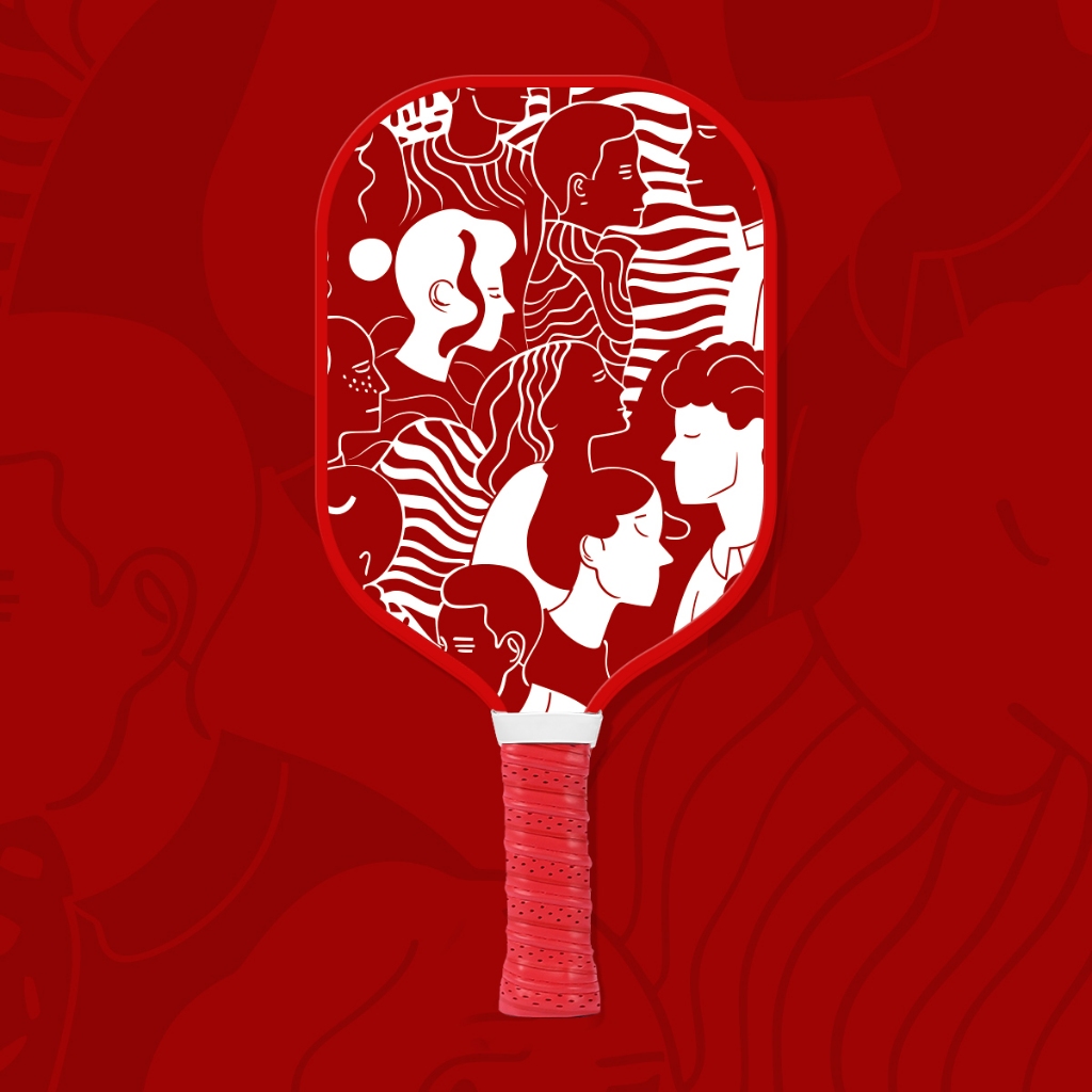 Original Illustration Carbon Fiber Pickleball Racket Red Cool ...