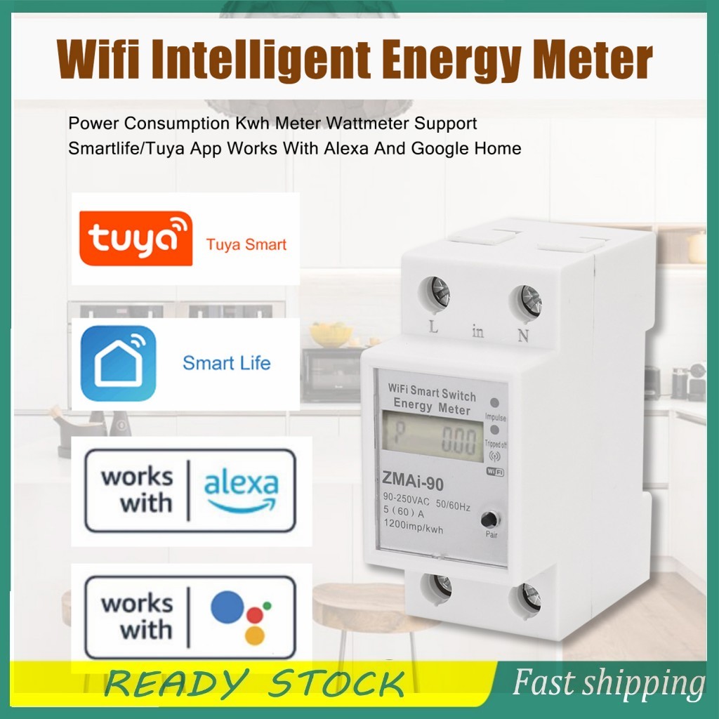 IN STOCK Smart Life Power Monitoring Meter 60A Single-Phase Din Rail ...