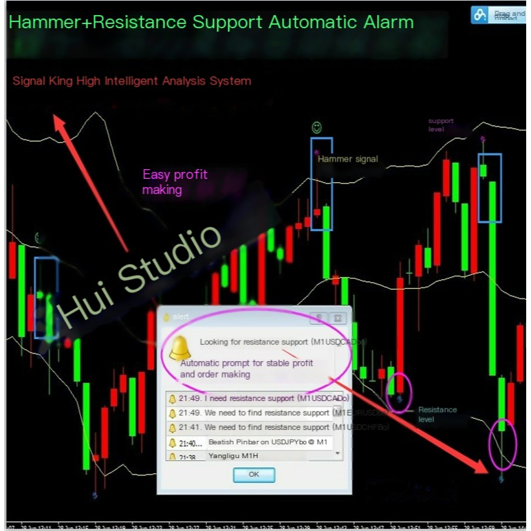 Hammer Resistance Support Foreign Exchange MT4 Indicator Technology ...