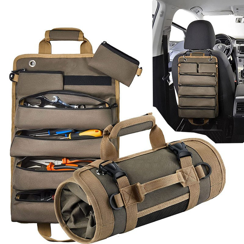 Folding tool bag roll-up portable repair tool bag portable tool pocket ...