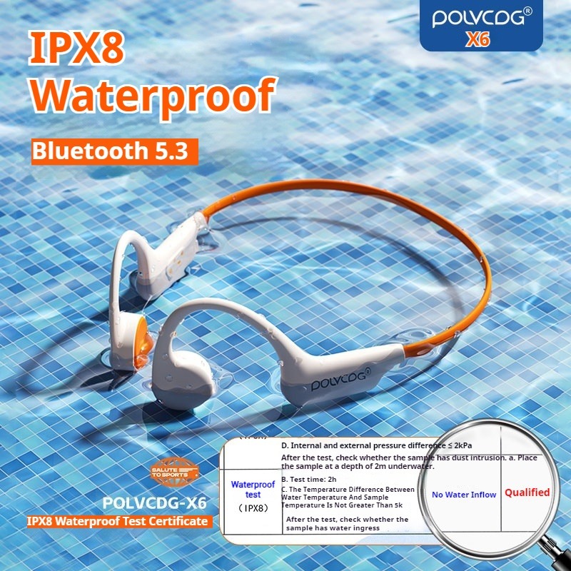Polvcdg -X6 IPX8 Waterproof Bone Conduction Wireless Bluetooth Headset ...