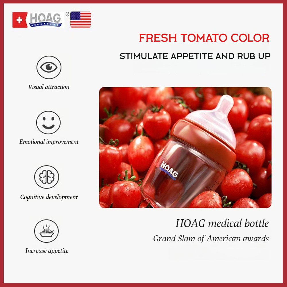 American Hoag Hoag Hoag Glass Baby Bottle Newborn Anti-colic Nipple ...