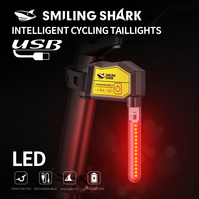 SmilingShark CWD397 Intelligent Bicycle Tail Light 168° Wide-angle ...