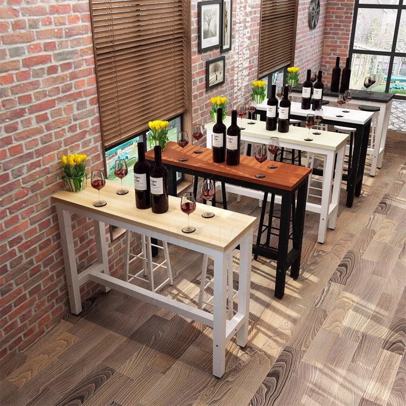 NEW Simple Long High Table Bar White Black Table Home Kitchen Balcony ...