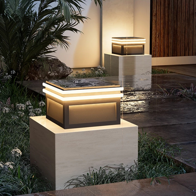 Waterproof outdoor column headlights villa garden courtyard lights ...
