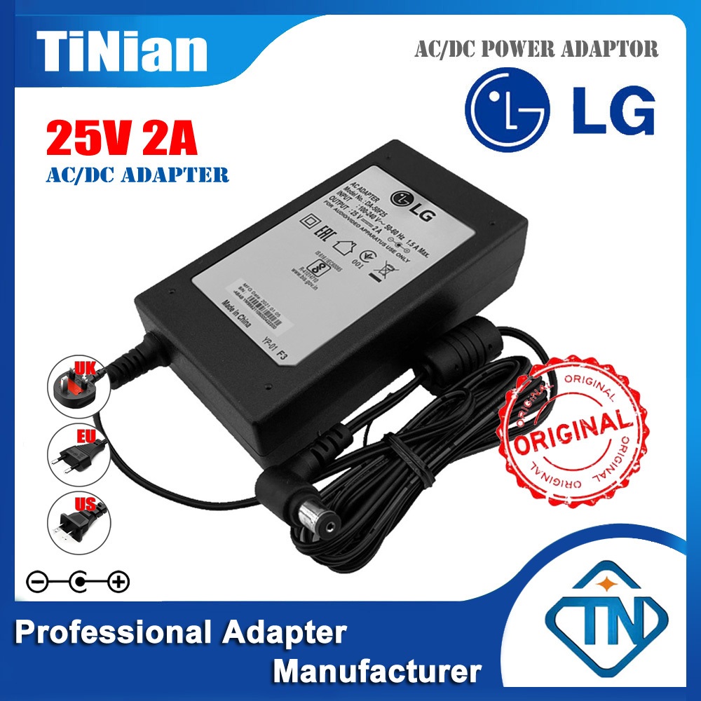 Original 25V 2A AC/DC Adapter DA-50F25 DA-50G25 for LG LAS751M LAS851M ...