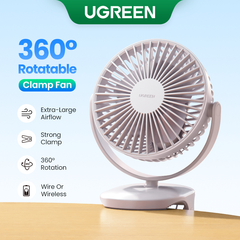 UGREEN Small Electric Fan Mini Clip-on clip Portable USB Pluggable ...
