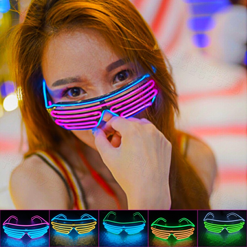 EL Neon Glasses Dual Color Spec Mata Lampu EL Wire Light Glasses Spek ...