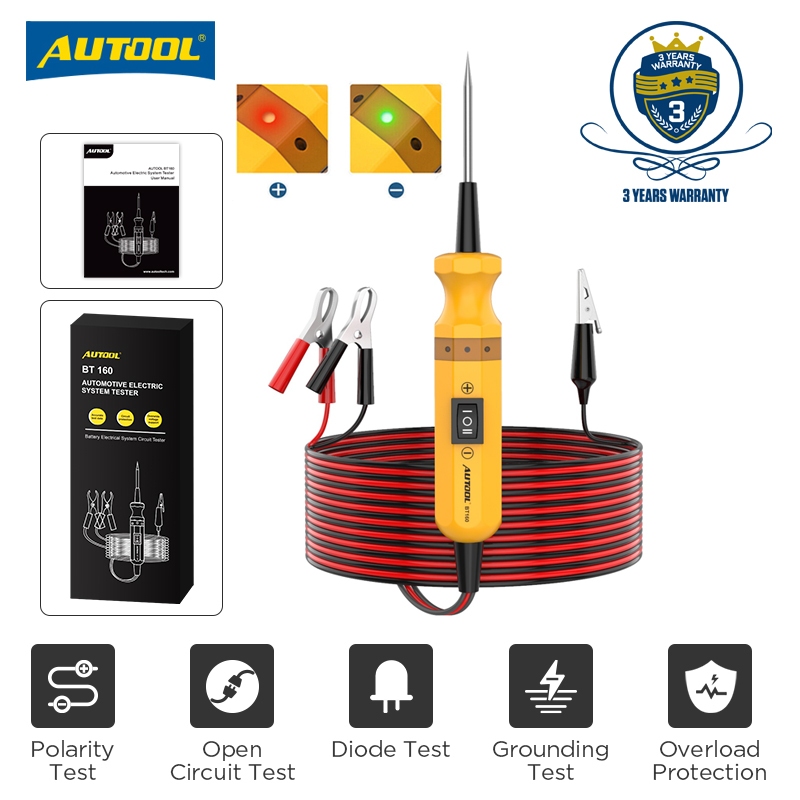 【Local Stock】AUTOOL BT160 Car Circuit Tester Power Probe Automotive ...