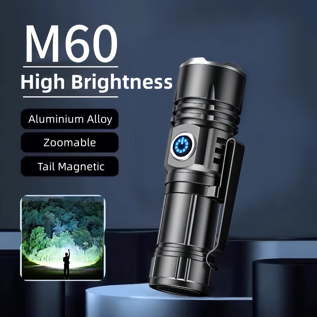 【6000LM】SMILING SHARK SD5031 Pocket Mini Torch Light Super Bright M60 ...