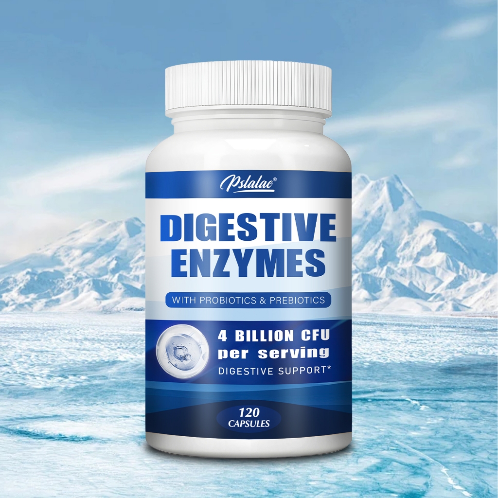 Pslalae DIGESTIVE ENZYMES with Probiotics and prebiotics (120 Capsules ...