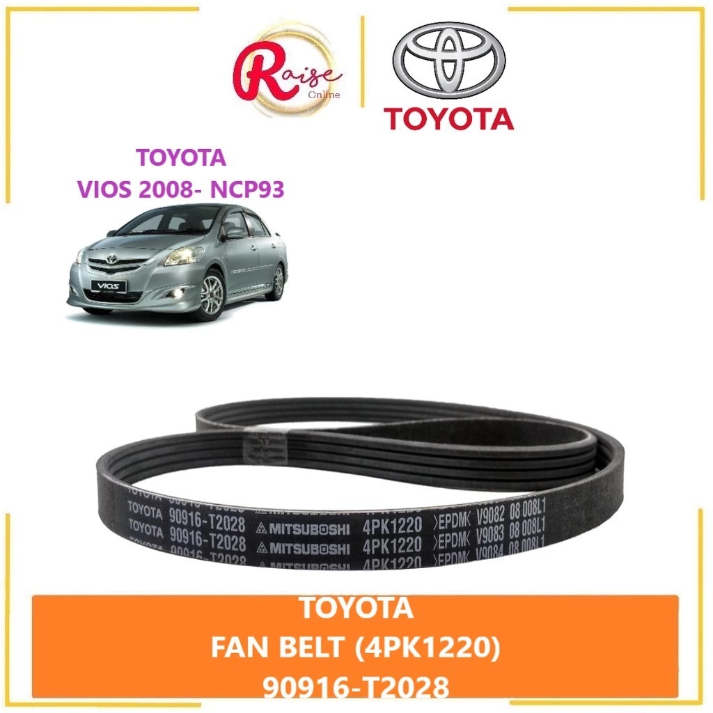 TOYOTA FAN BELT TOYOTA VIOS NCP93 90916-T2028 2007-2013 | Shopee Malaysia