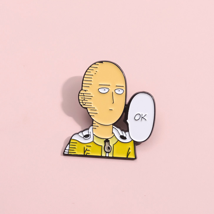 Anime One Punch Man Brooch Pins Cartoon Saitama Brooch Metal Badges ...