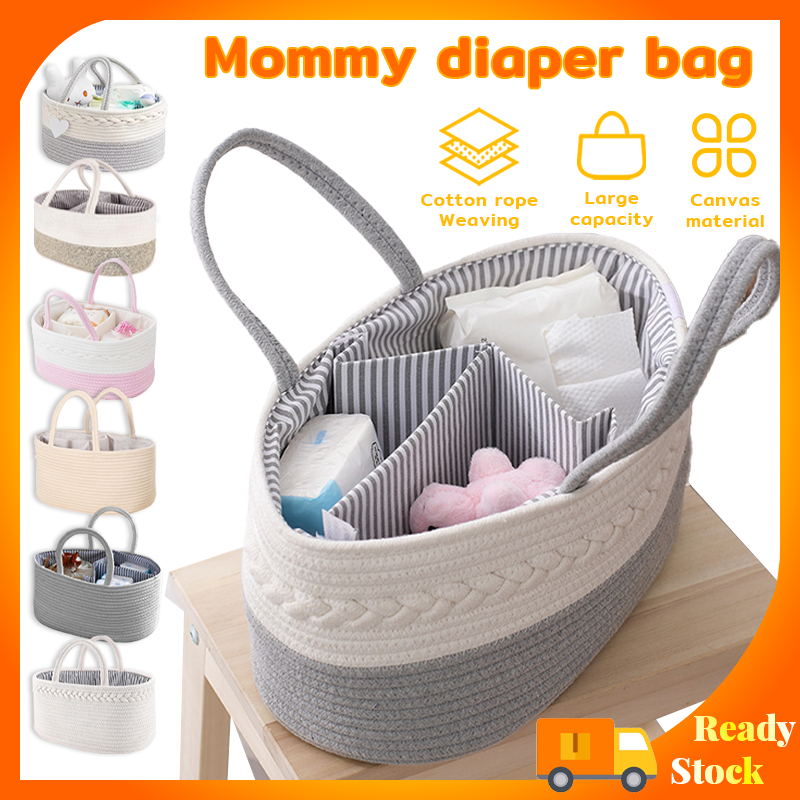 【Ready Stock】Foldable Mommy Diaper Storage Bag Portable Cotton Mommy ...