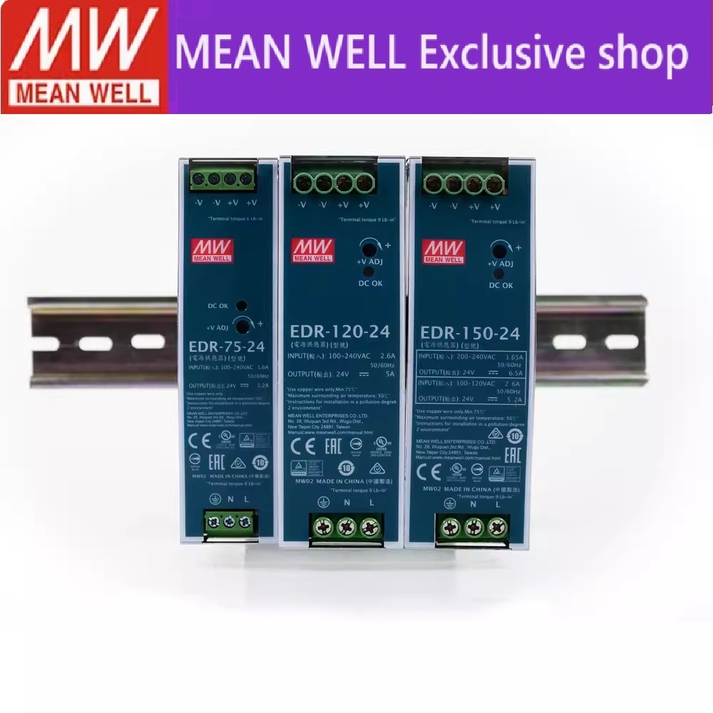 MEAN WELL EDR-120 EDR-120-12 EDR-120-24 EDR-120-48 120W Single Output Industrial DIN RAIL ...