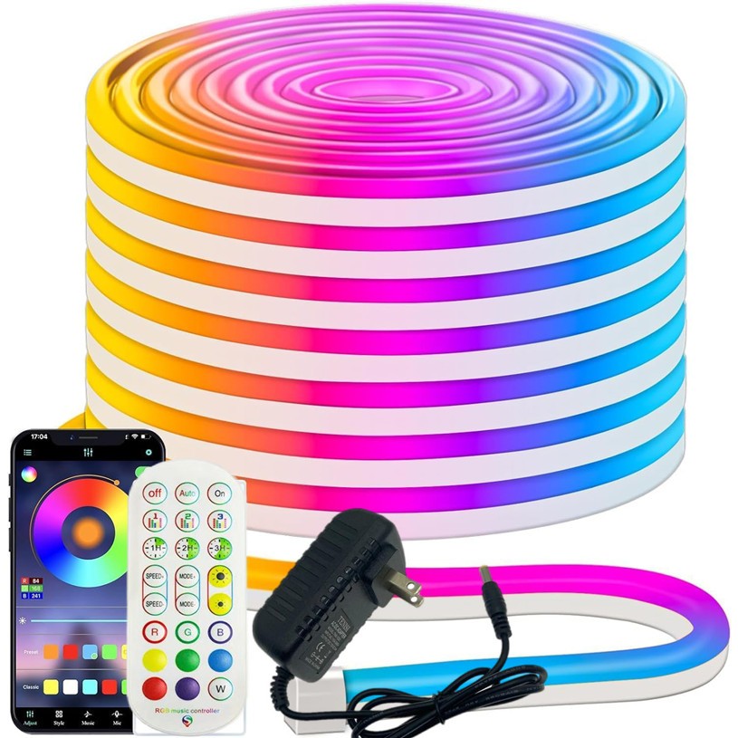 RGBIC LED Neon Rope Lights with Music Sync Remote APP Controller and ...