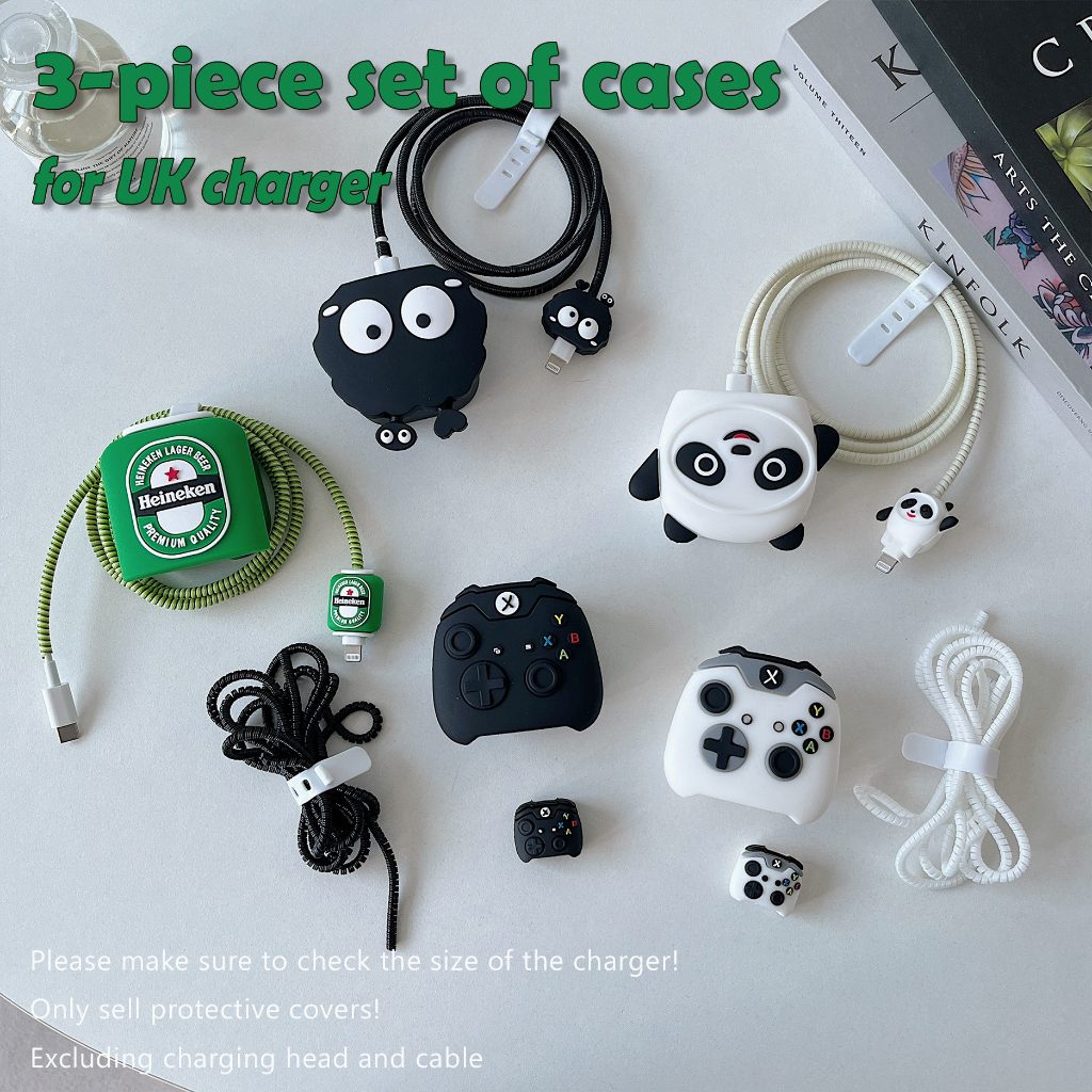 Cartoon Style 3pcs/set Silicone Charging Cable Protector Cute Cartoon ...