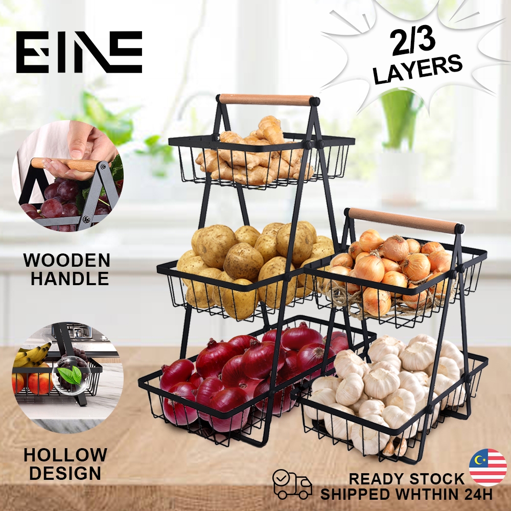 EINE 2/3 Tier Onion Rack Bekas Bawang Storage Fruit Organizer Vegetable ...