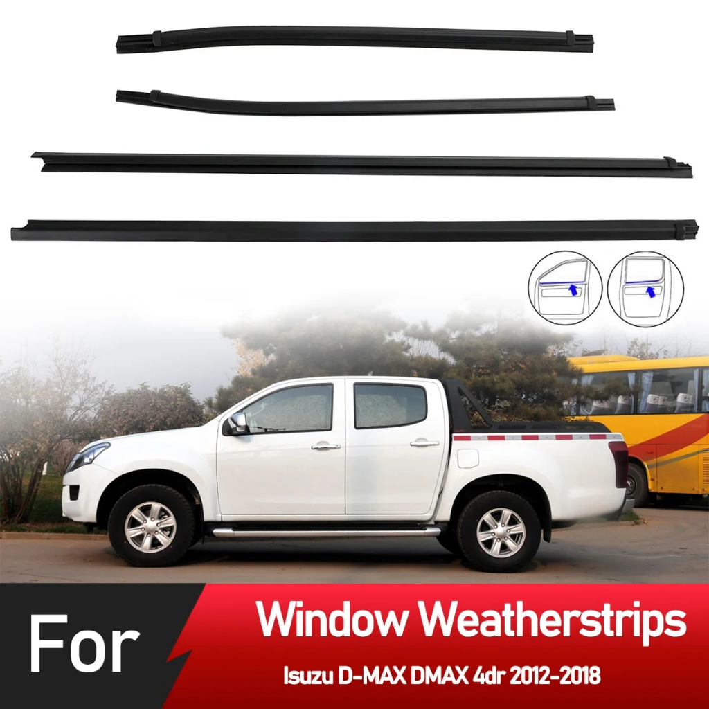 1Set 4pcs Weather Strip for Isuzu Dmax Car Outside Window Moulding ...